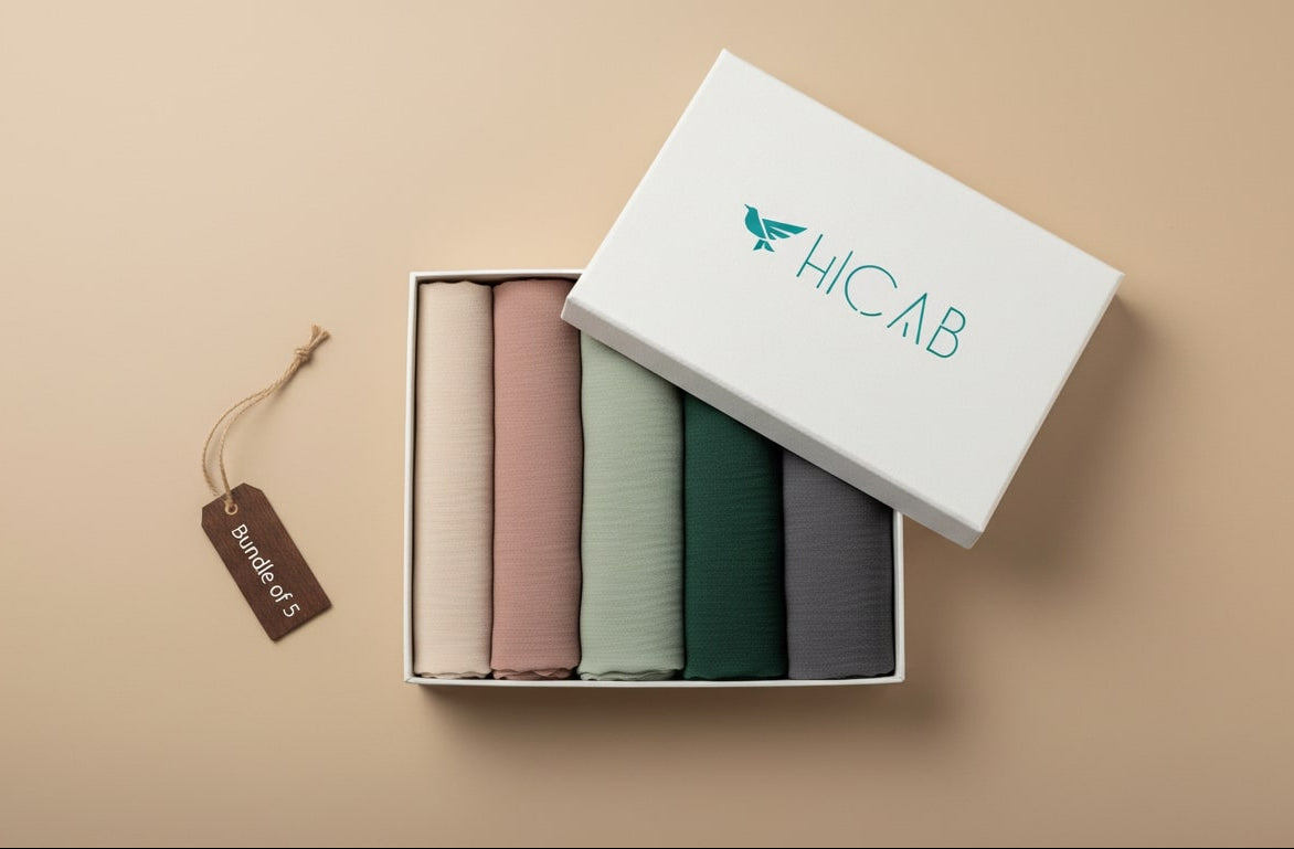 Plain Georgette Hijabs- Bundle of 5 – Hicab